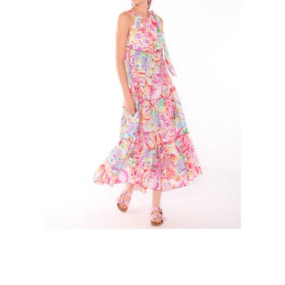 Vilagallo | Dresses | New Vilagallo Cylia Dress In Watercolour Flower ...